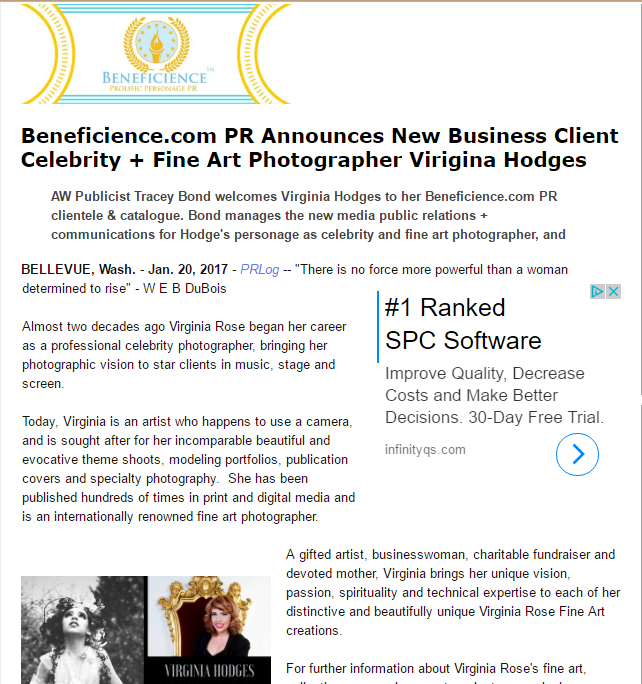 Beneficience.com PR Announces New PR Client: Celebrity and Fine Art ...